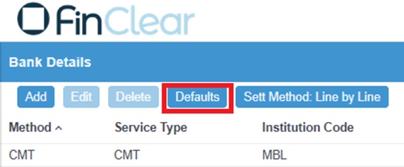 How to change the default settlement bank account