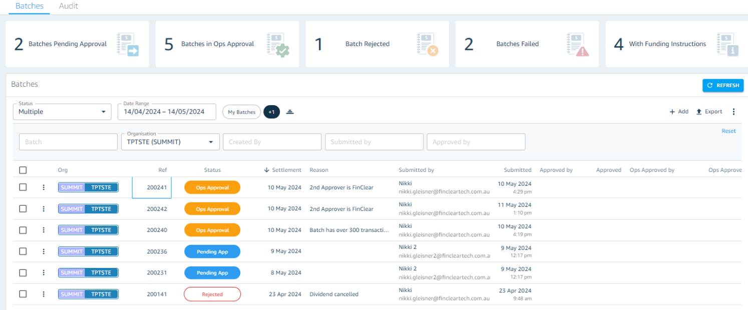 How to view journals in a batch